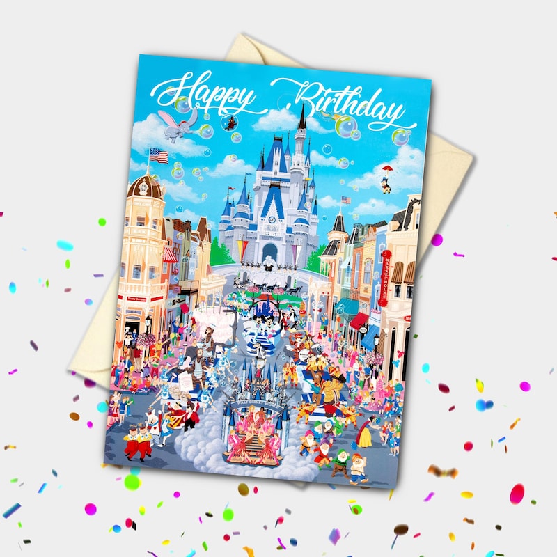 Disneyworld Birthday Card - Etsy UK
