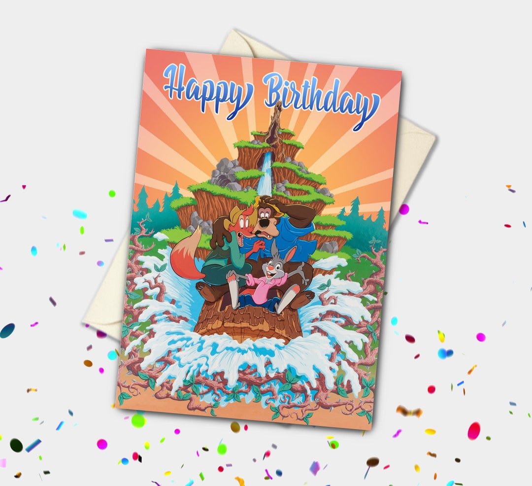 Splashdown, Splash Mountain Birthday Celebration Card - Etsy