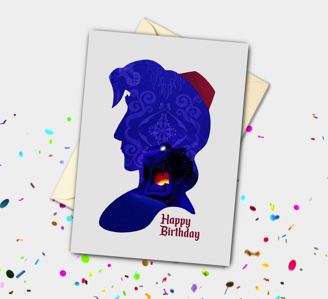 Aladdin Silhouette Personalised Card | Celebration Greetings Card for ...