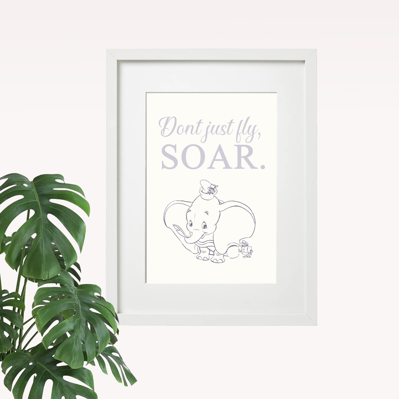 Dumbo 'don't Just Fly, Soar' Wall Art Print - Etsy