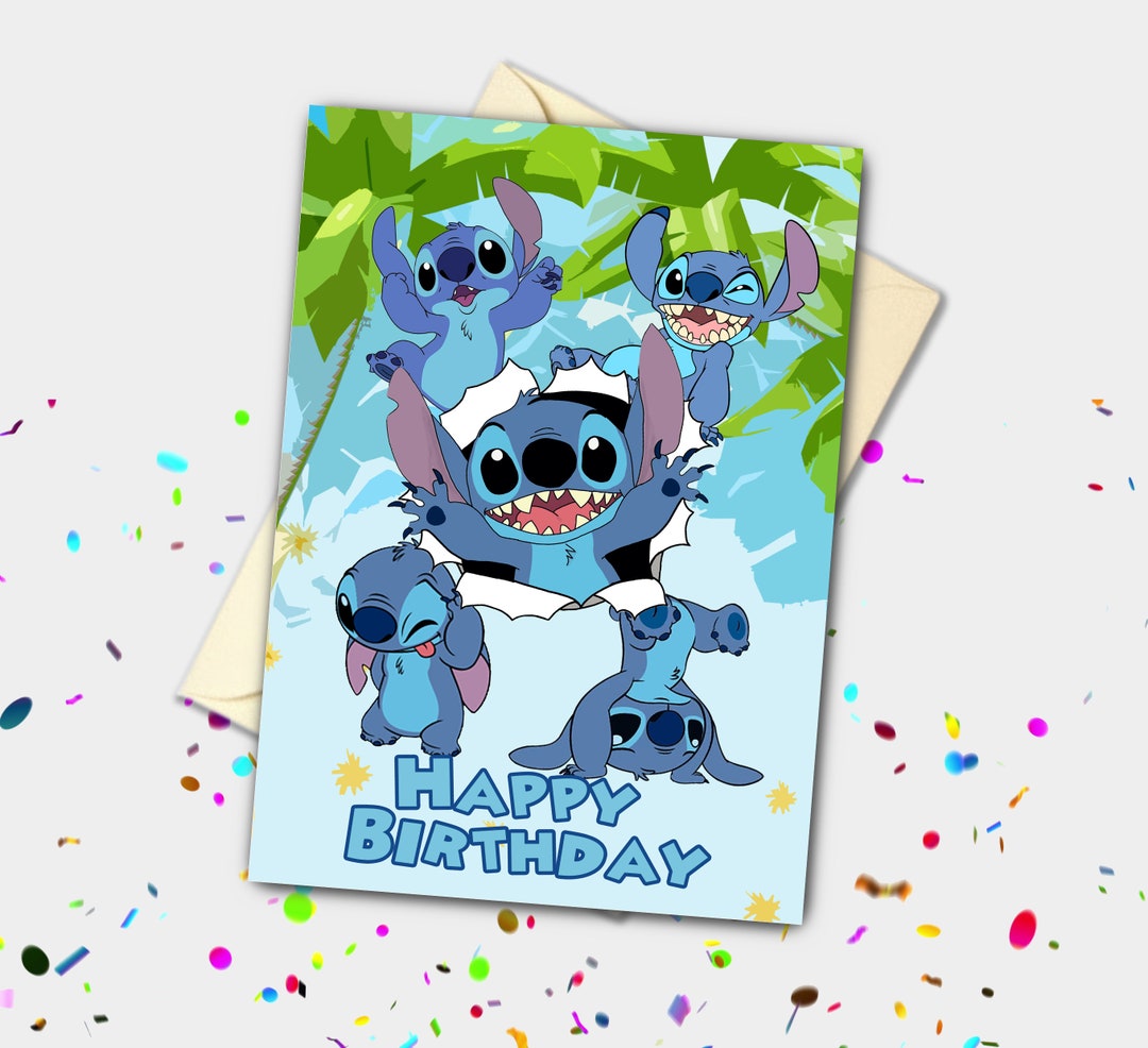 Lilo & Stitch 'hawaiian Stitch' Celebration Card - Etsy