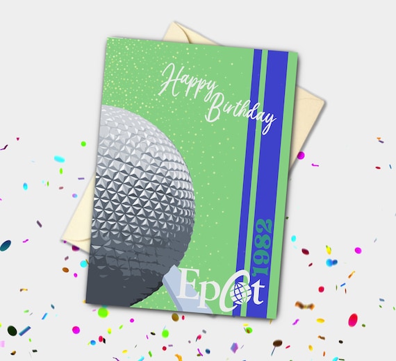 Epcot Pop Art Style Celebration Card - Etsy