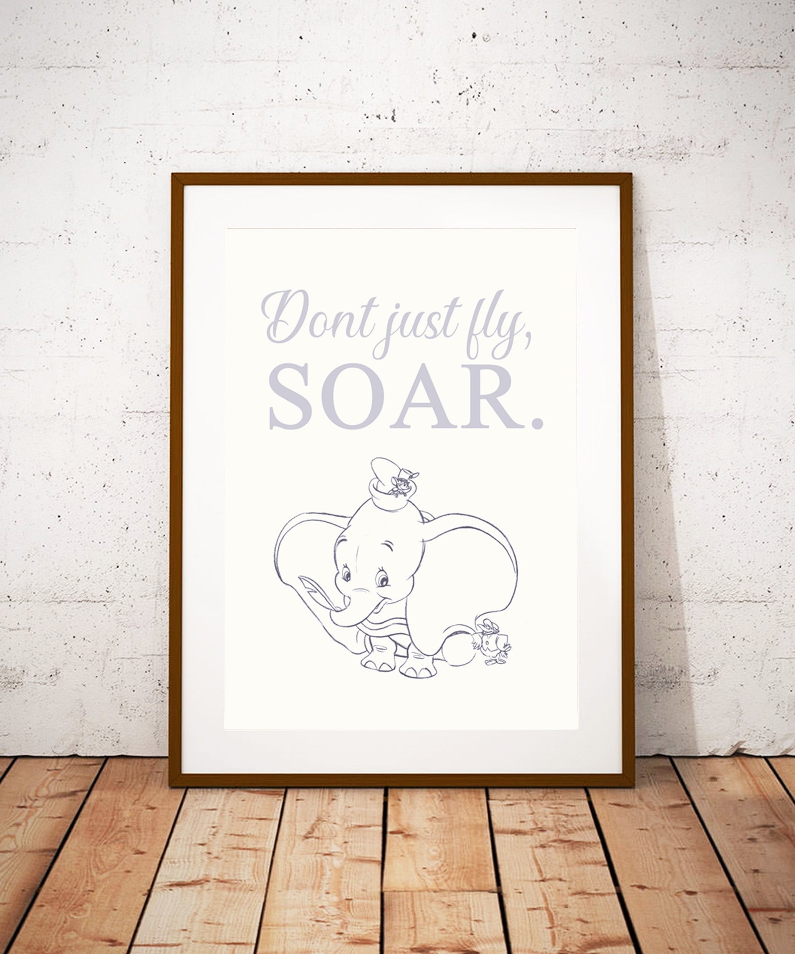 Dumbo 'don't Just Fly Soar' Wall Art Print - Etsy