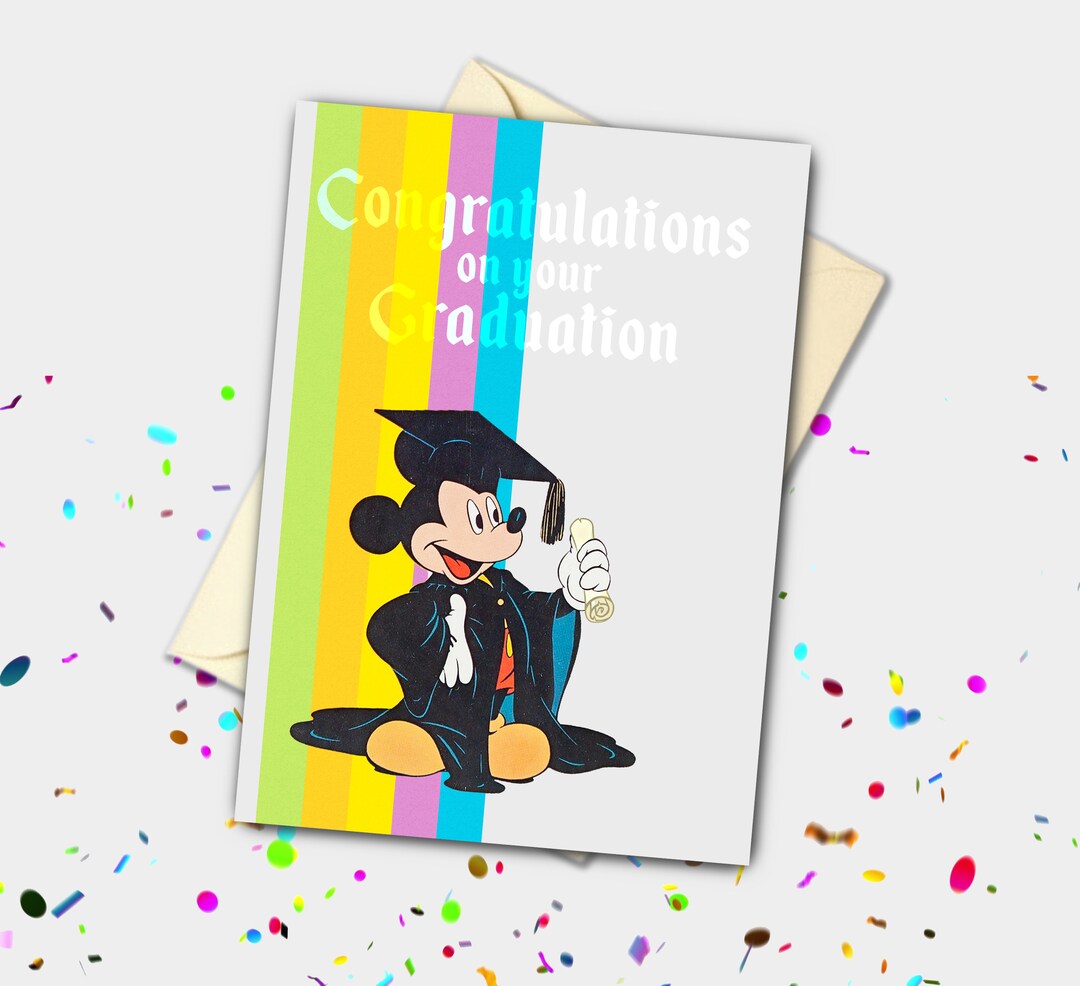 Mickey Graduation Personalised Card - Etsy