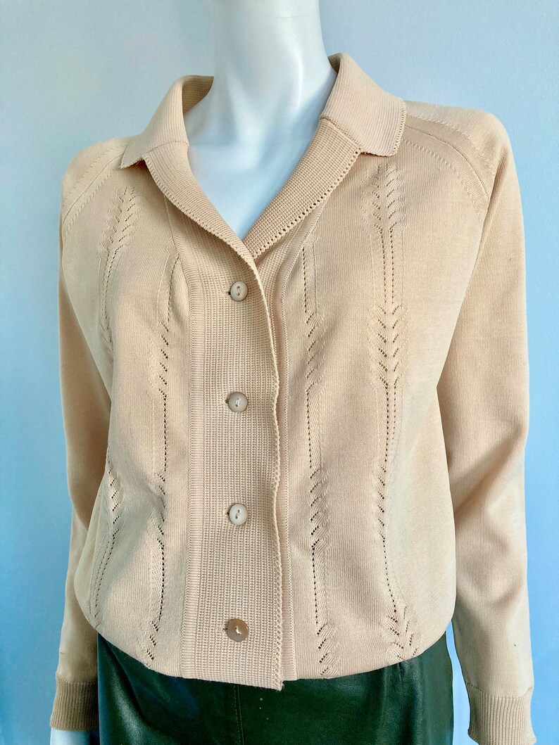 1970s Knit Cardigan, Size M - Etsy