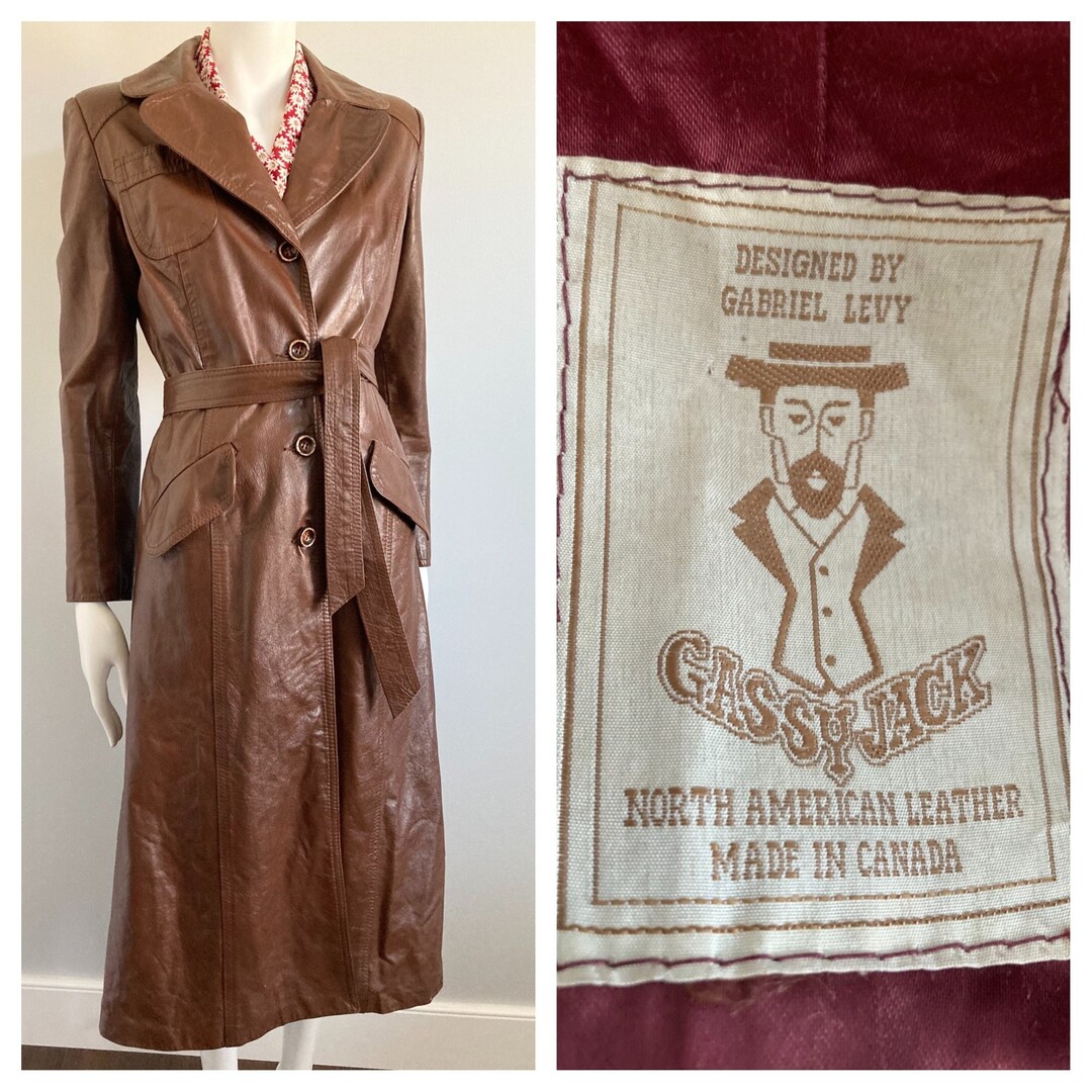 Funky 70s Gassy Jack Leather Trench Size S - Etsy