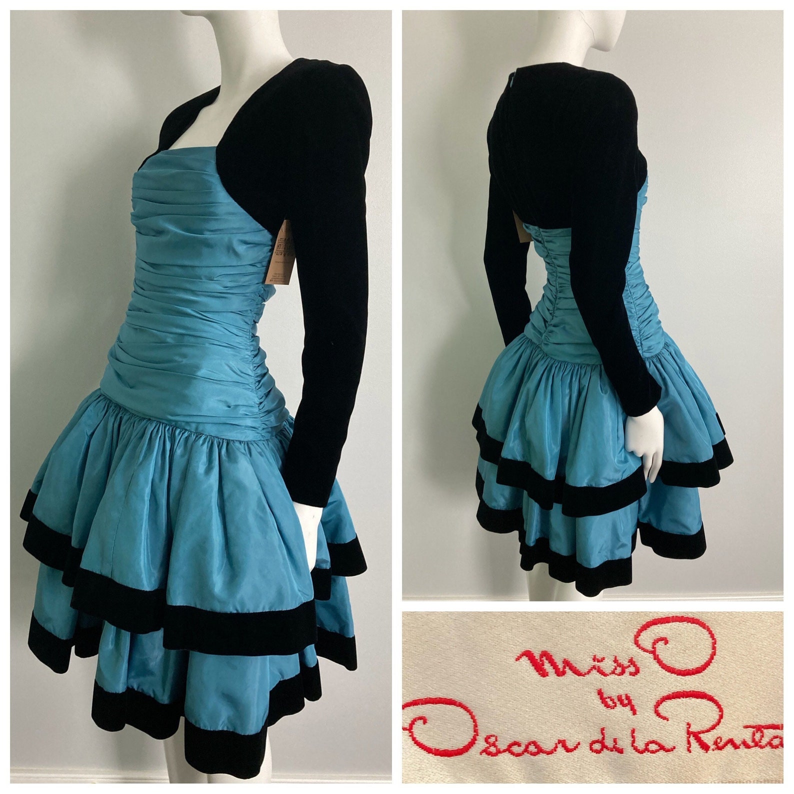 Miss O by Oscar De La Renta Taffeta Tule Dress Size XS - Etsy