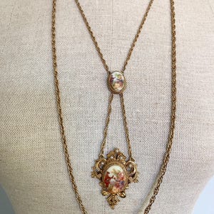 Vintage Fragonard Style Cameo Set, Rococo Porcelain Cameo Necklace and ...