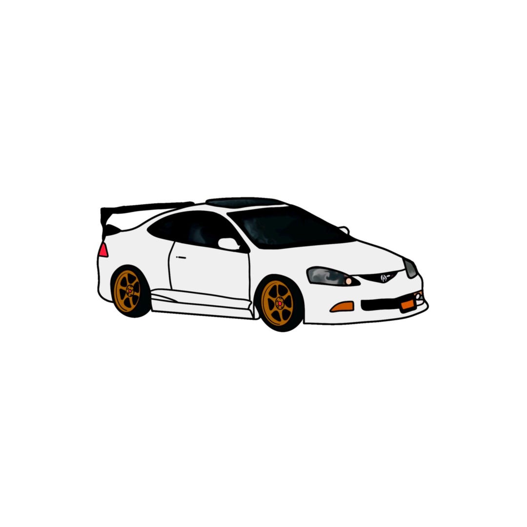 White Acura RSX Sticker - Shiny/waterproof - Car Lovers - Cute Sticker ...