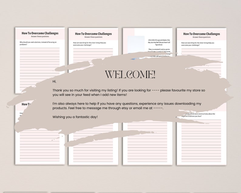 Printable How to Overcome Challenges Worksheet, Digital Download, Self ...