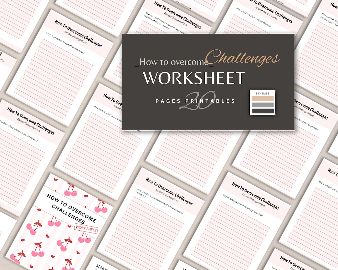Printable How to Overcome Challenges Worksheet, Digital Download, Self ...