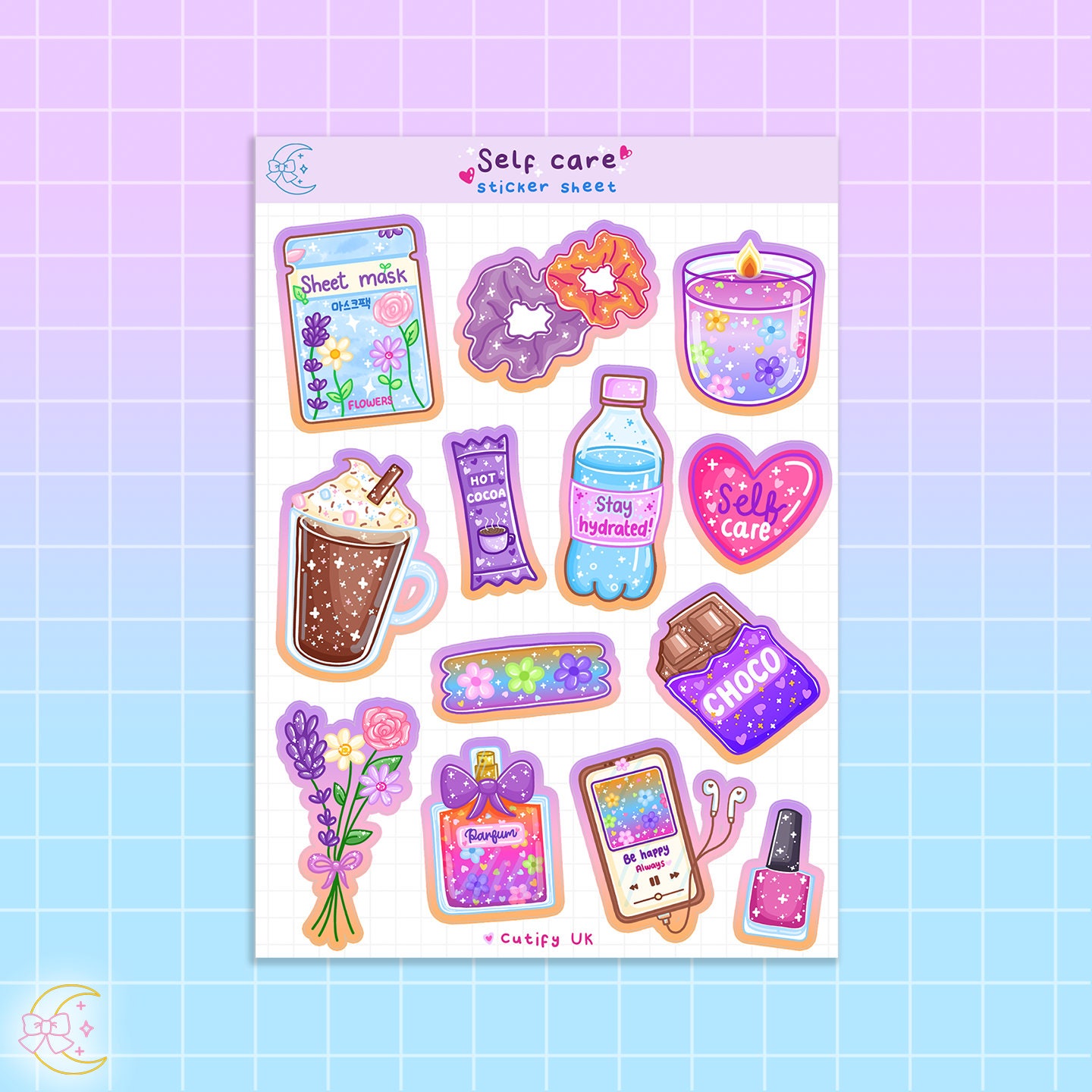 Self Care Sticker Sheet Aesthetic, Self Love, Pamper Session, Face Mask ...