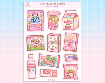 Japanese Snacks Sticker Sheet Cute, Asian Snacks, Kawaii, Japan ...