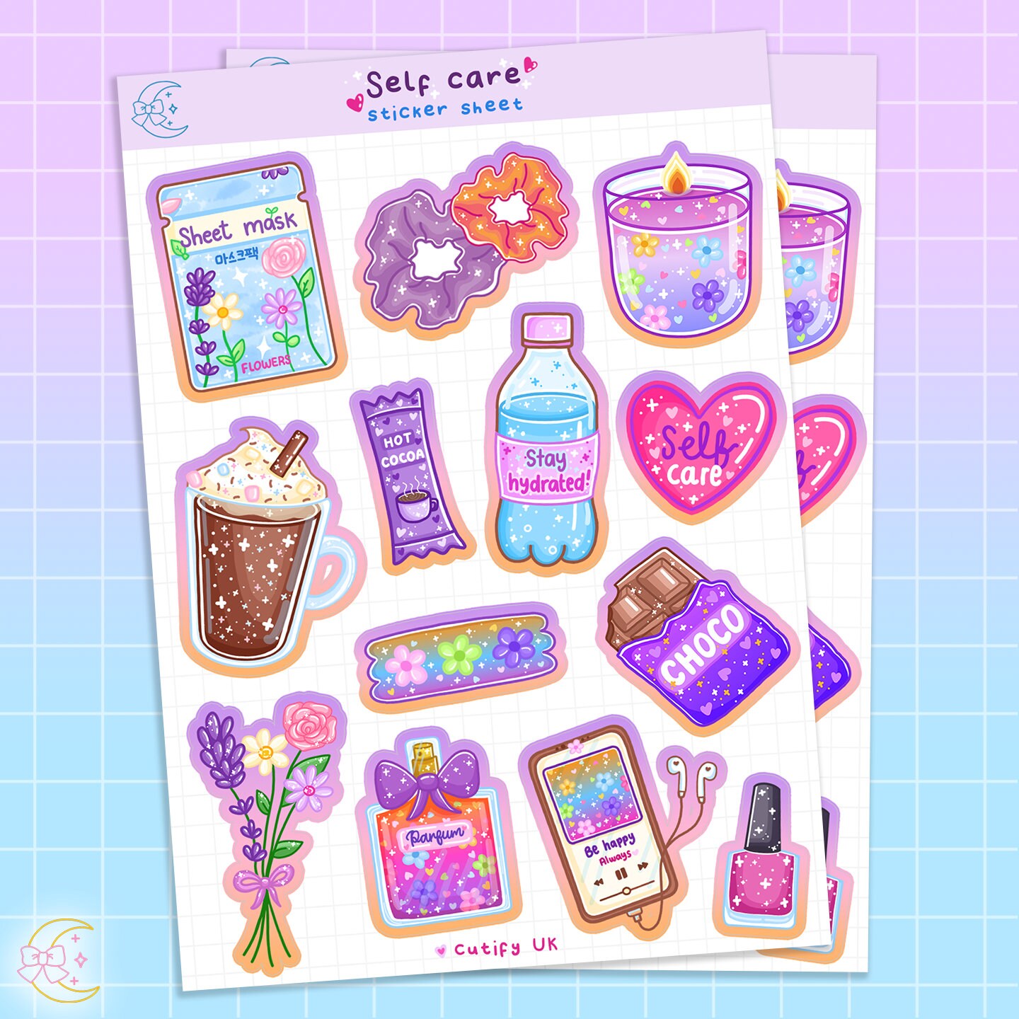 Self Care Sticker Sheet Aesthetic, Self Love, Pamper Session, Face Mask ...