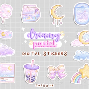 Dreamy Pastel Digital Sticker Pack Digital Planner Journal - Etsy