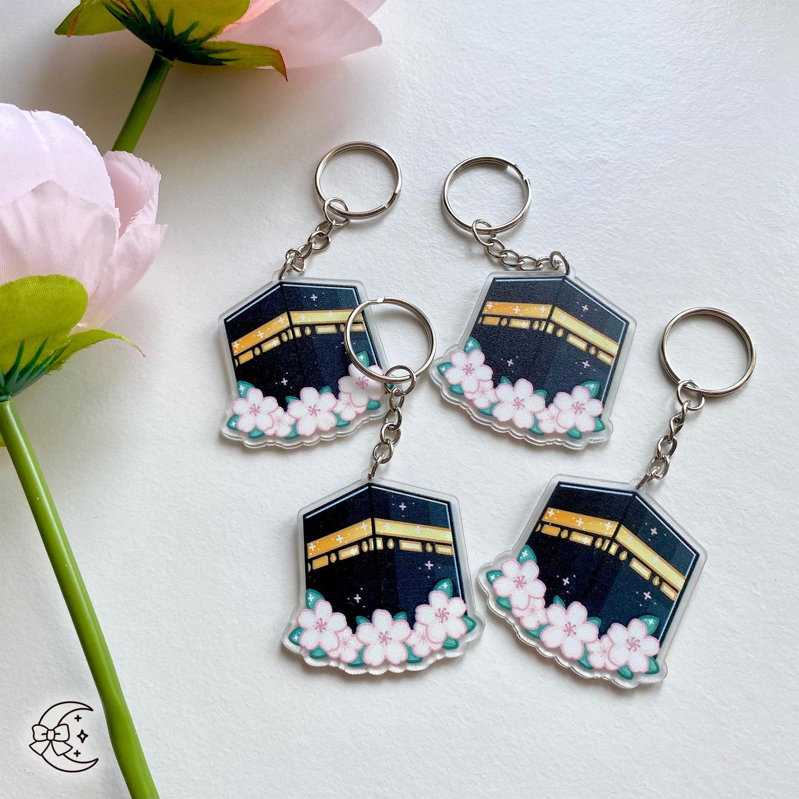 Kaaba Flowers Keychain - Eid Al Adha, Hajj, Umrah Mubarak, Makkah ...