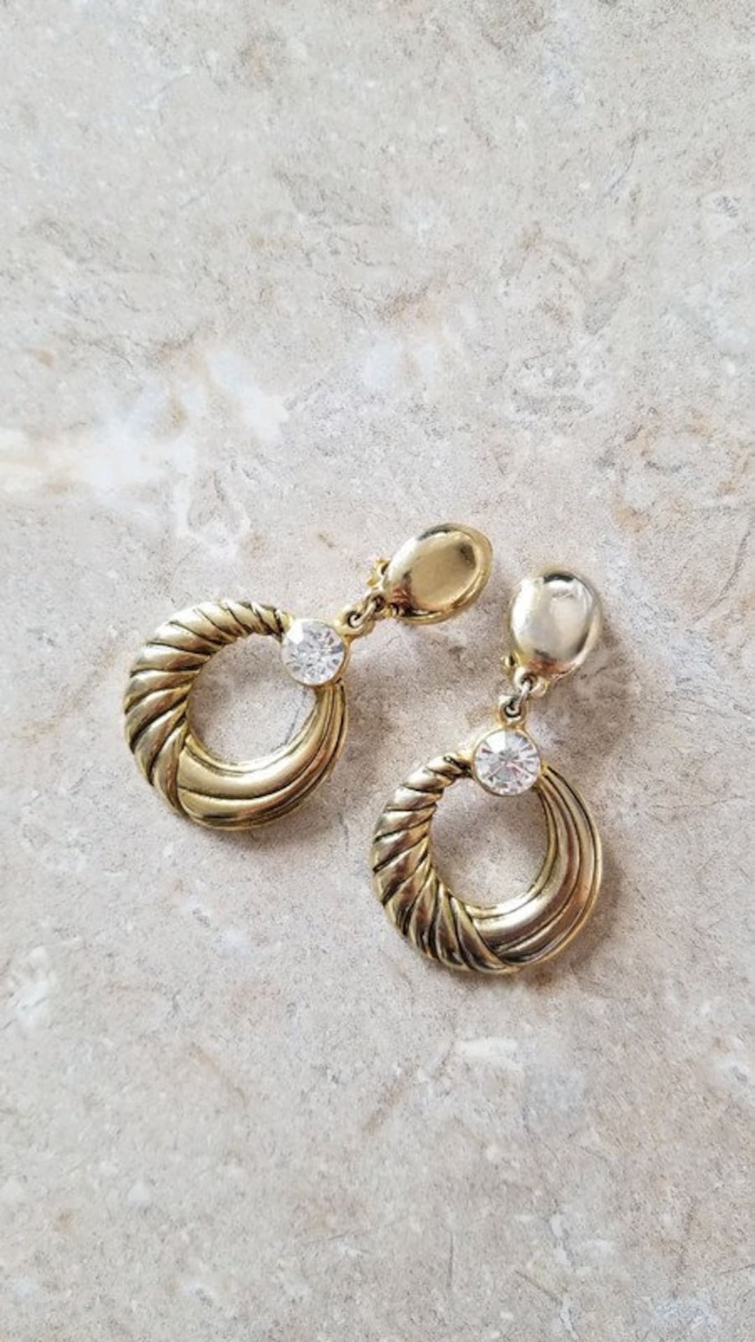 90's Vintage Earrings Like Gold // Retro Golden Earrings - Etsy