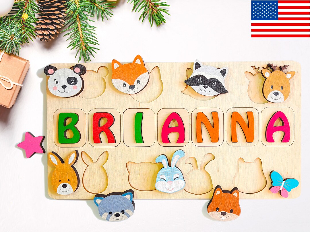 Name Puzzle for Toddlers, Personalized Christmas Gift for Kids Girl Boy ...
