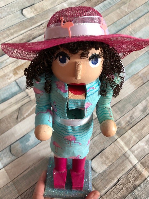 Ready to ship Flamingo lover custom made nutcracker. | Etsy