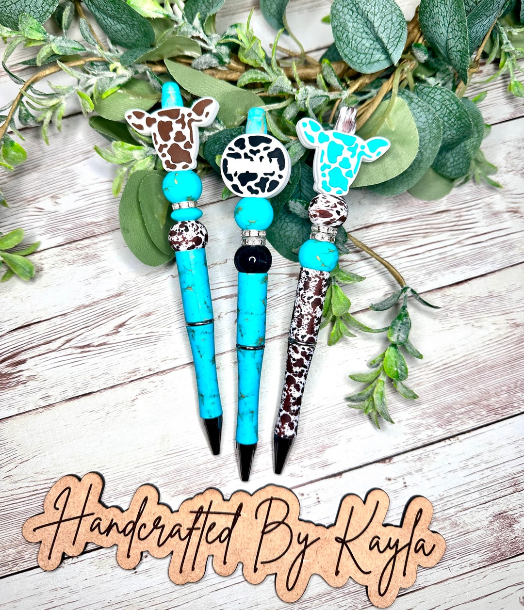 Western Pens/ Teal Pens/ Cow Print Pens/ Brown Cow Print Pens/ - Etsy