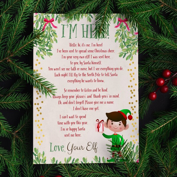 First Time Elf Arrival Letter - Etsy