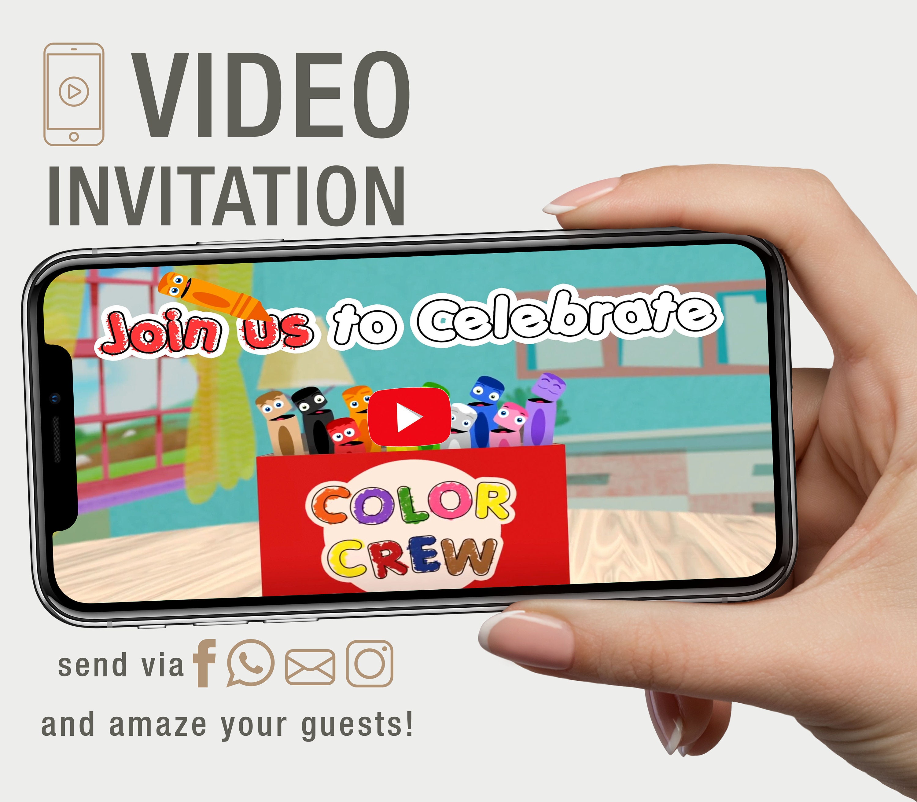 Color Crew Color Crew Invitation Color Crew Party Baby | Etsy