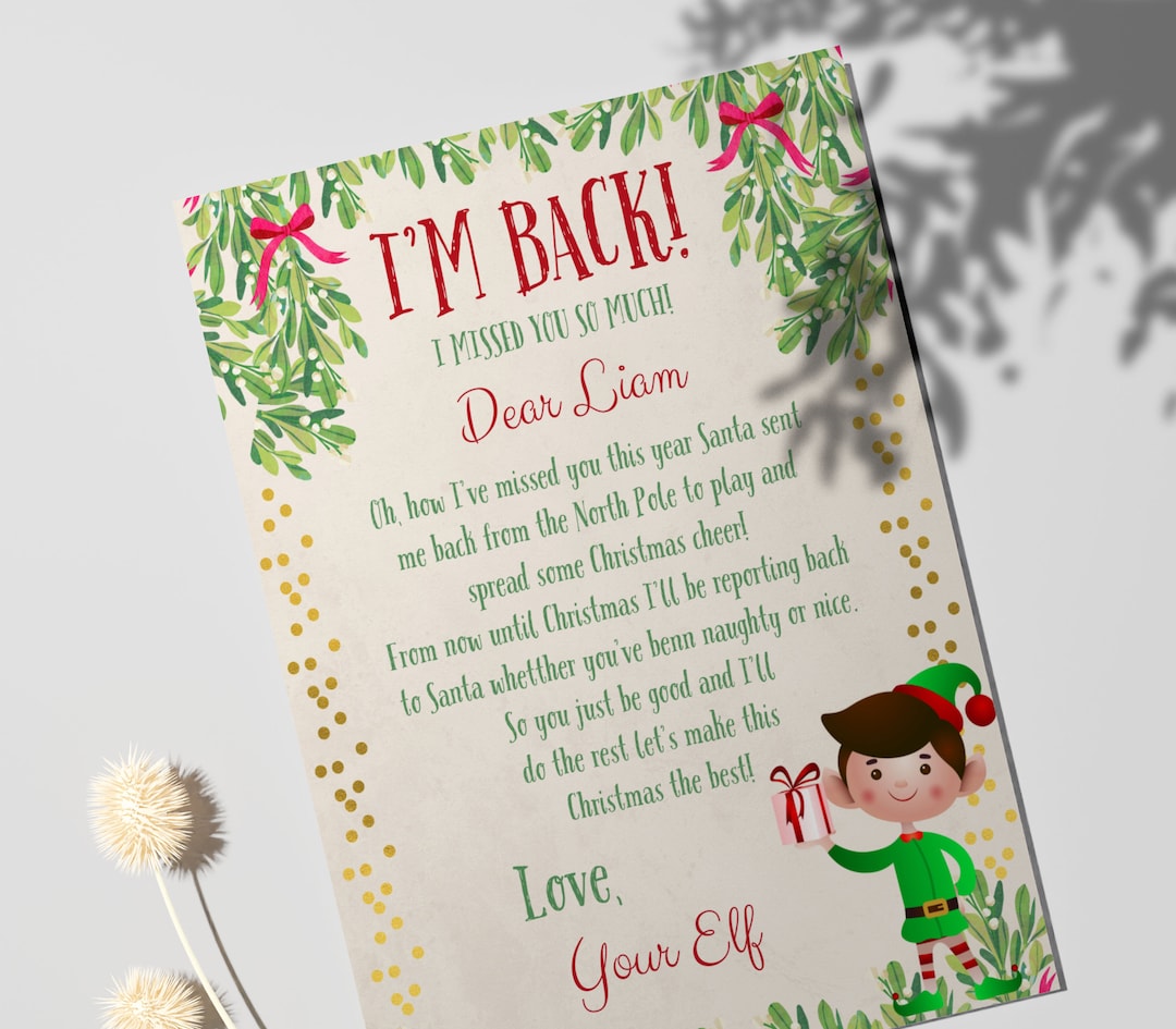 EDITABLE Christmas Elf Welcome Letter Elf Arrival Letter - Etsy UK