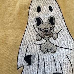 Frenchie Ghost Embroidered Halloween Crew Neck Sweatshirt. - Etsy