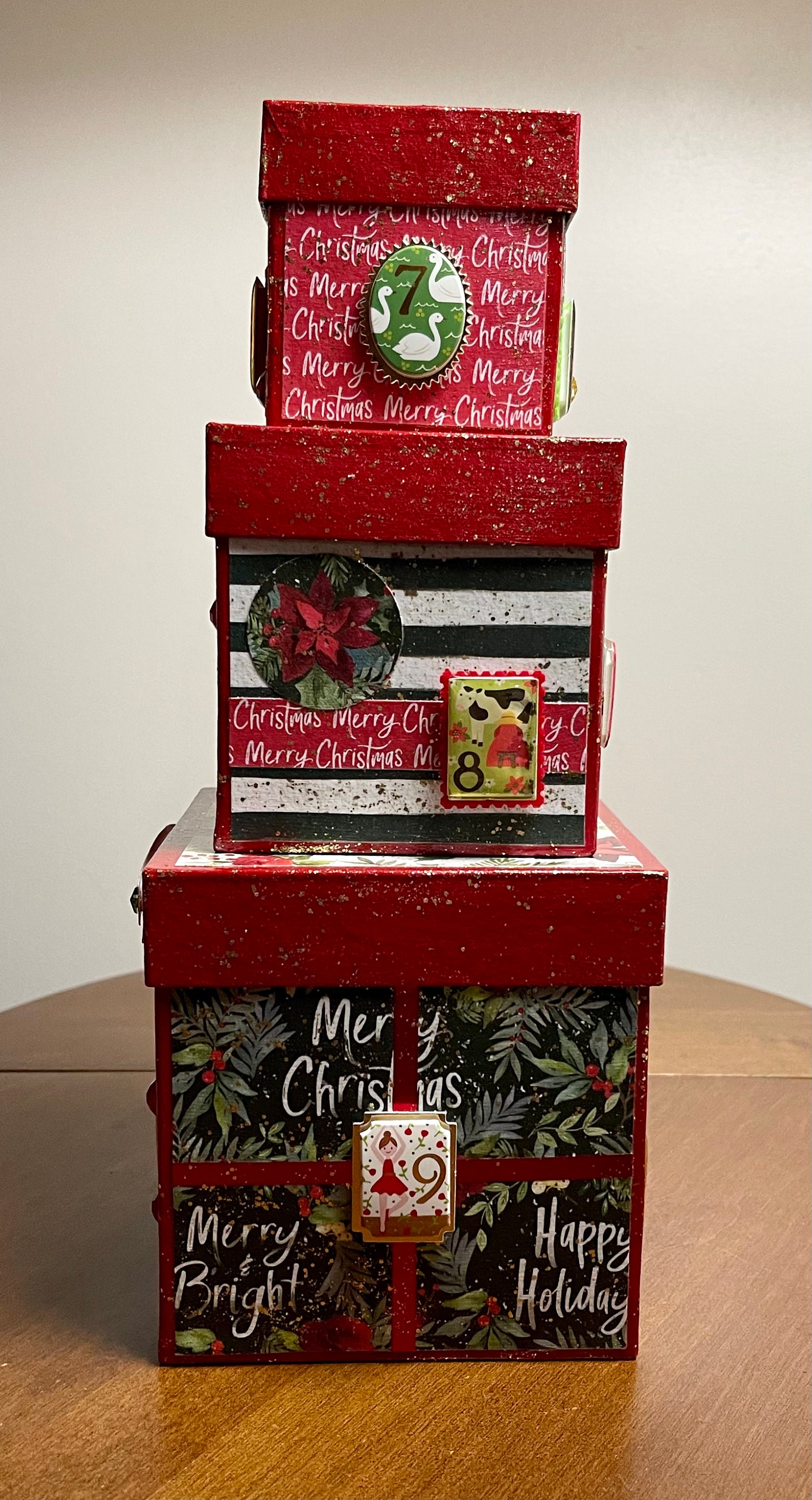 12 Days of Christmas Nesting Boxes, One-of-a-kind, Christmas Decoupage ...