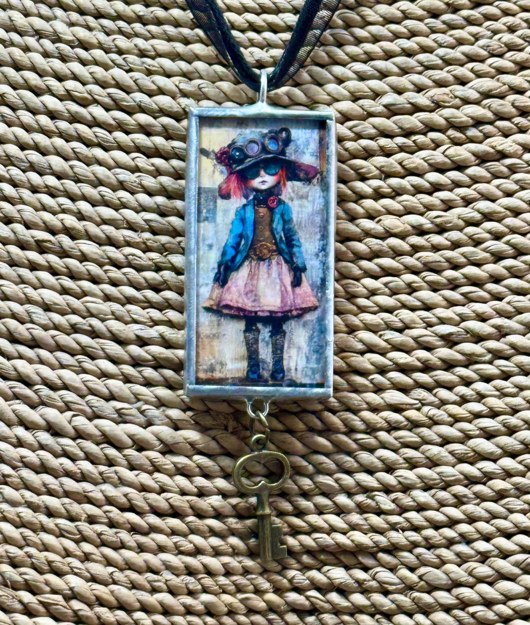 Steampunk Young Girl Solder Pendant, Steampunk Pendant, Gift for Her ...