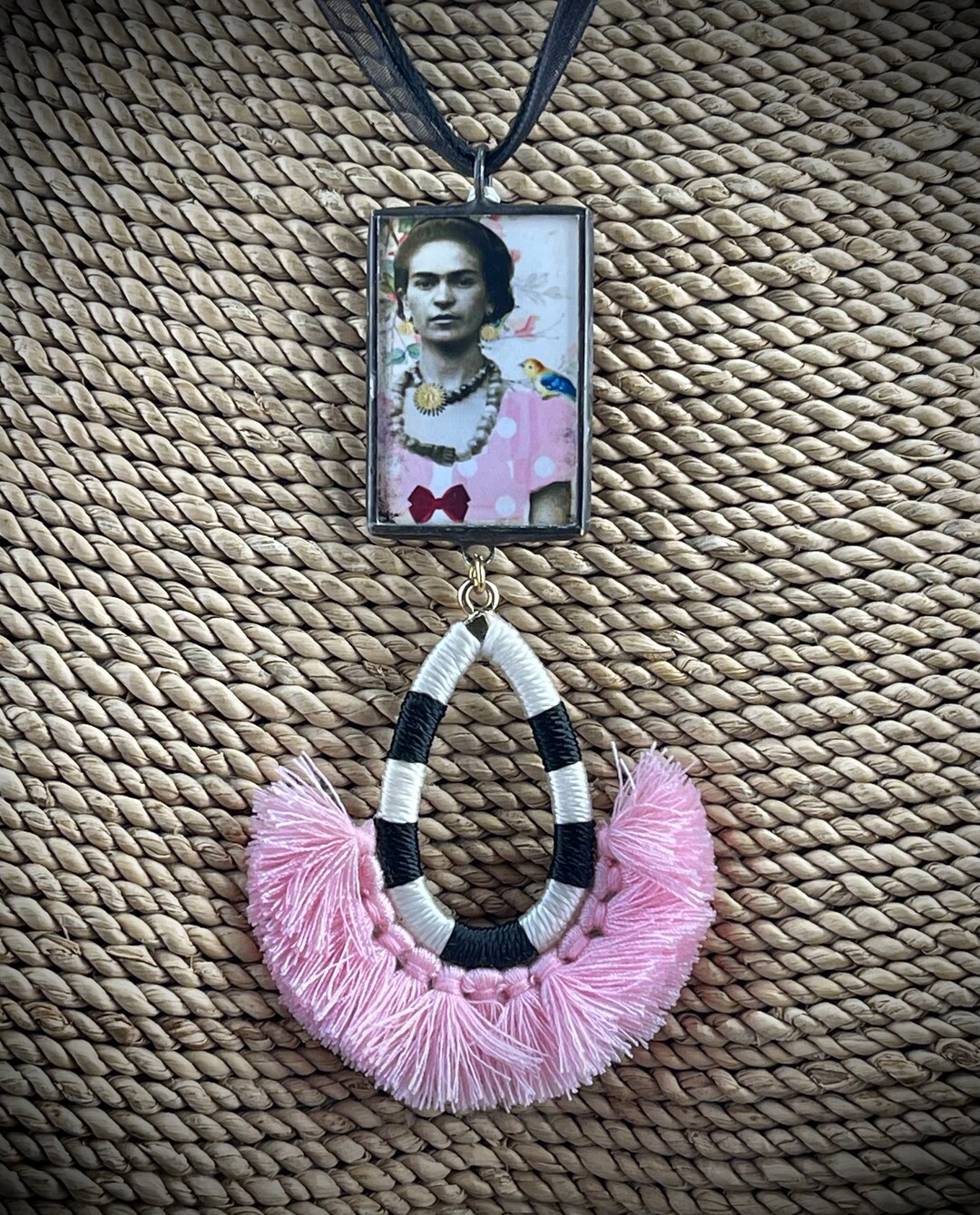 Frida Kahlo Soldered Pendant, Frida Pendant, Frida Collage, Gift for ...