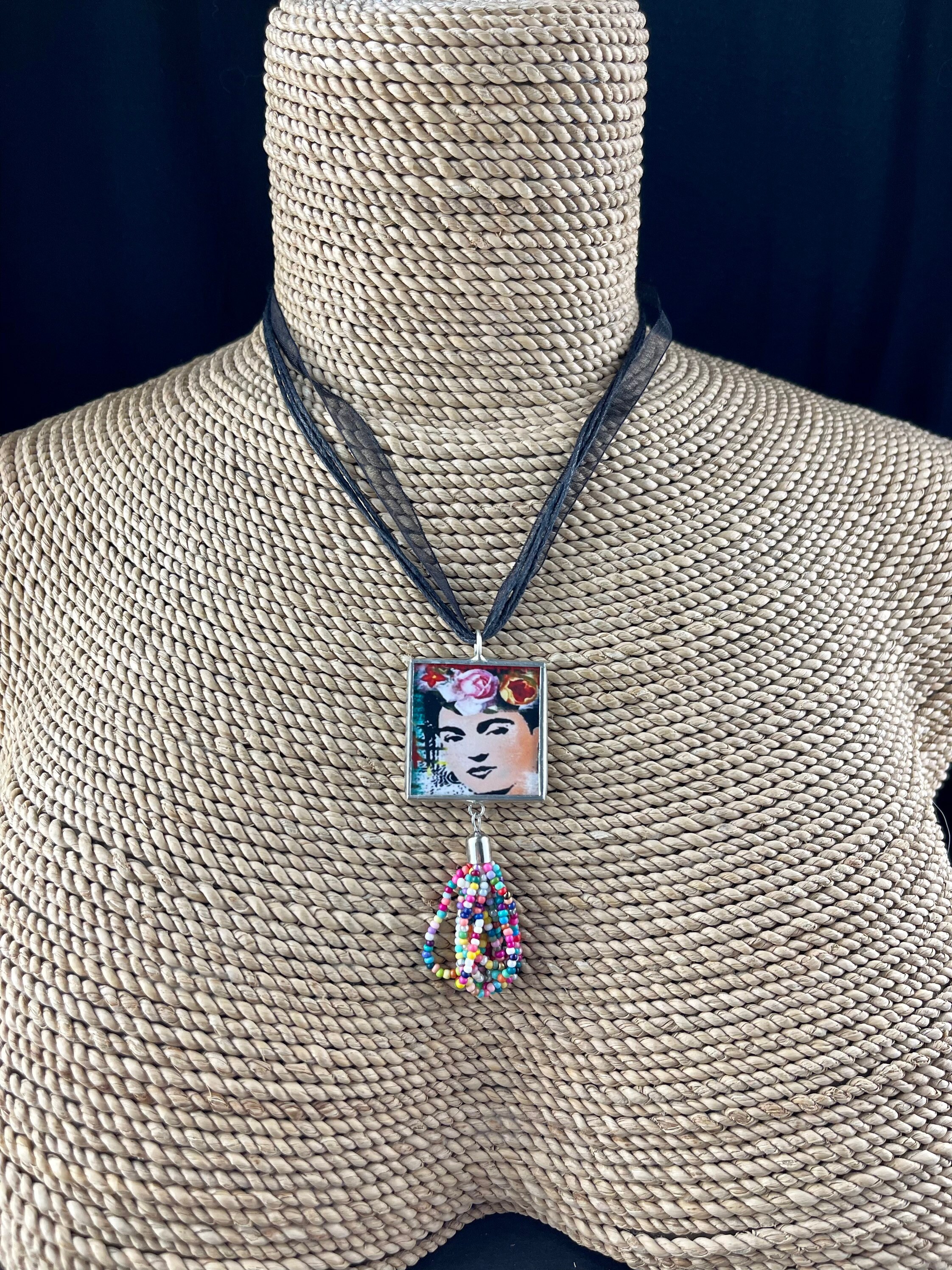 Frida Kahlo Soldered Pendant, Frida Kahlo Jewelry, Frida Kahlo, Gift ...