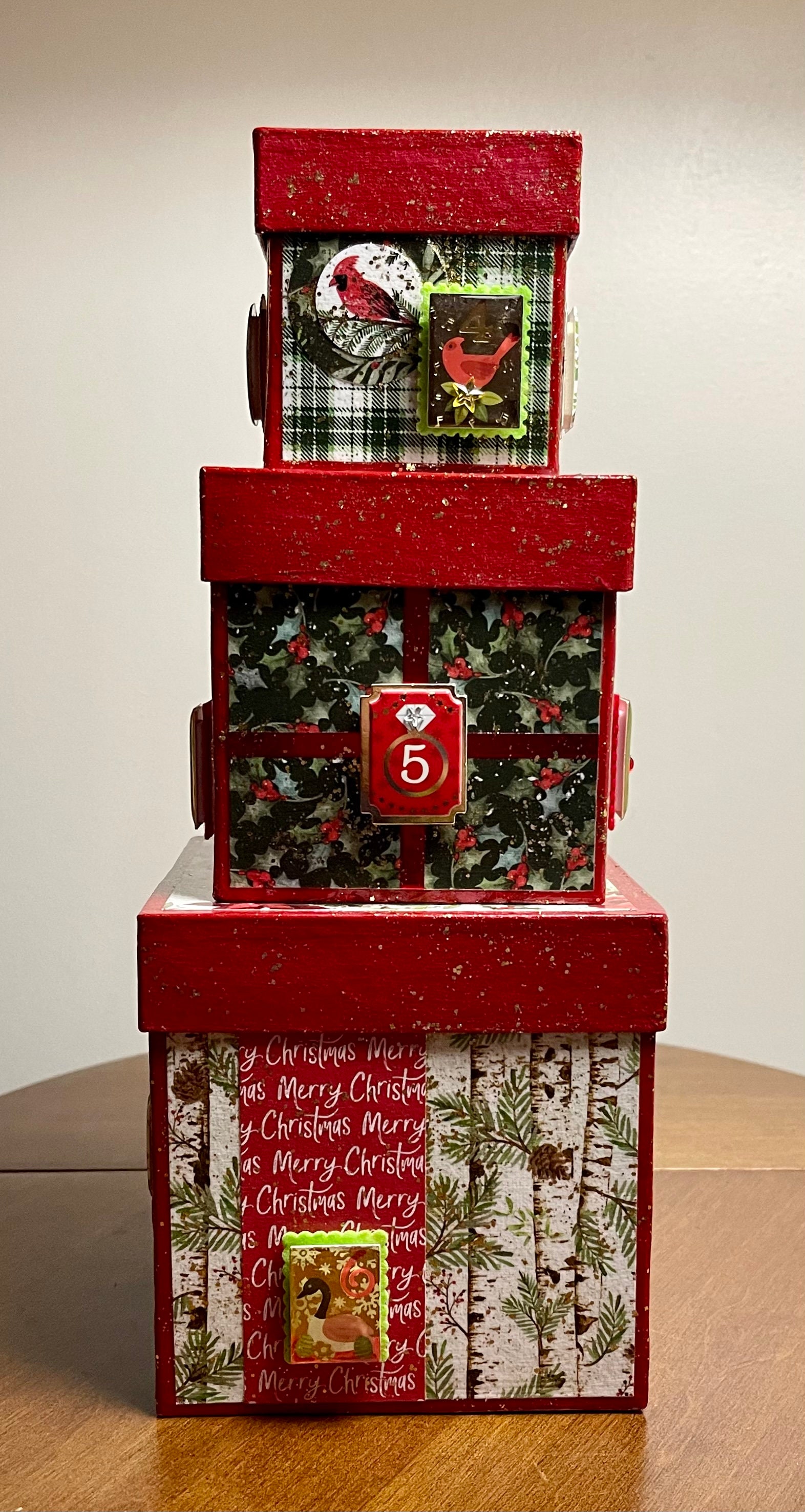 12 Days of Christmas Nesting Boxes, One-of-a-kind, Christmas Decoupage ...