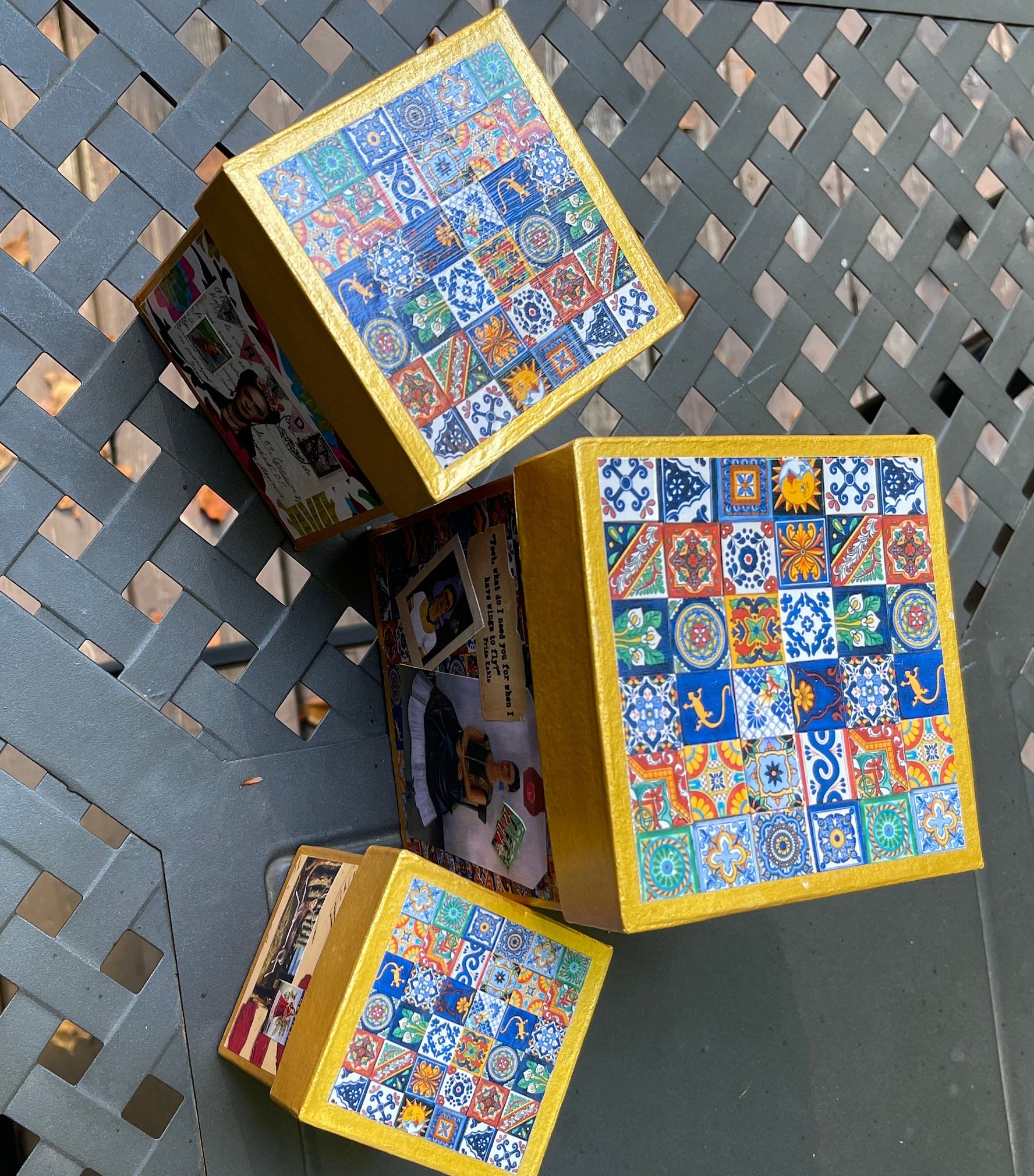 Frida Kahlo Nesting Boxes One of a Kind Decoupage Nesting - Etsy