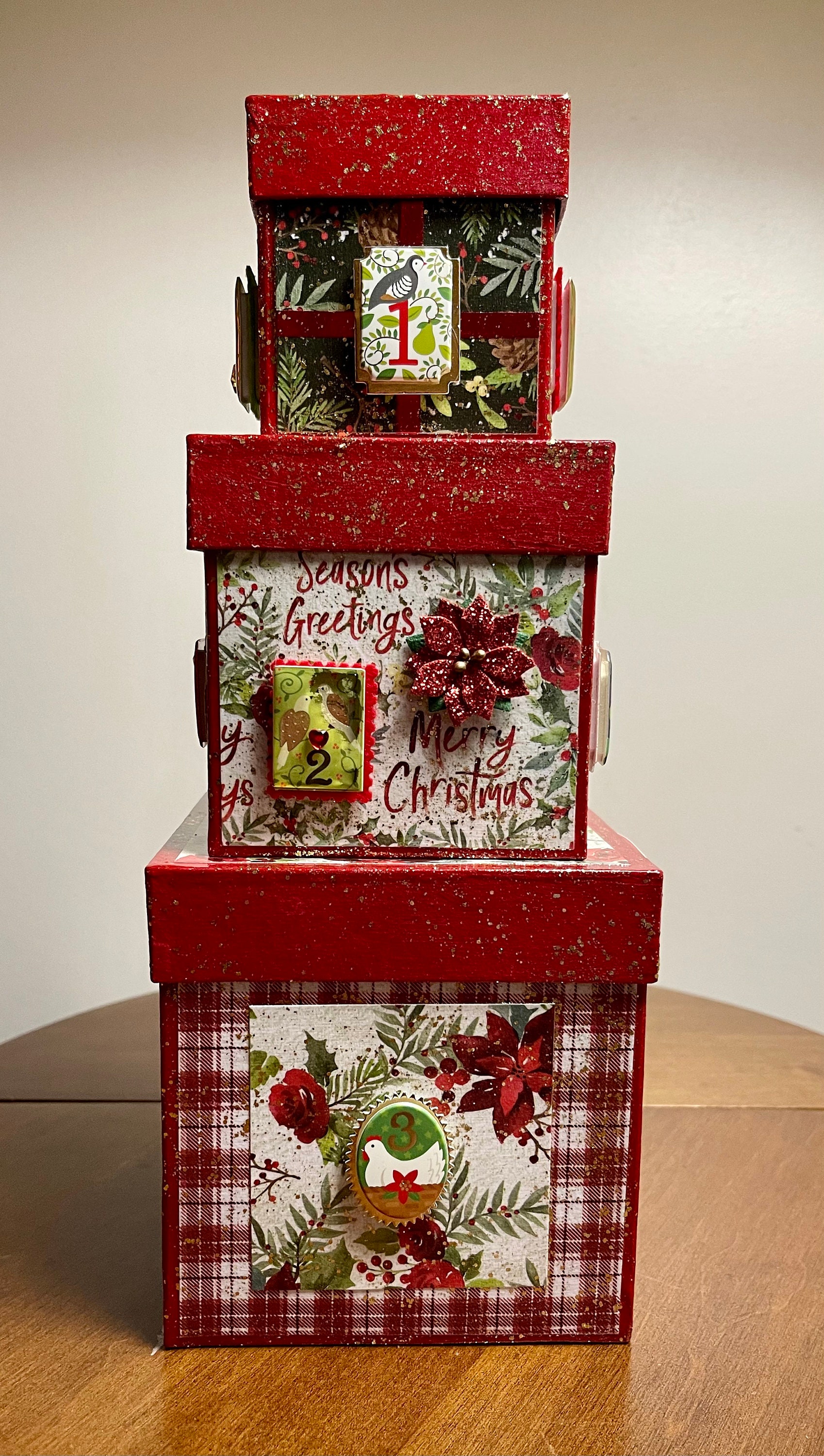 12 Days of Christmas Nesting Boxes, One-of-a-kind, Christmas Decoupage ...