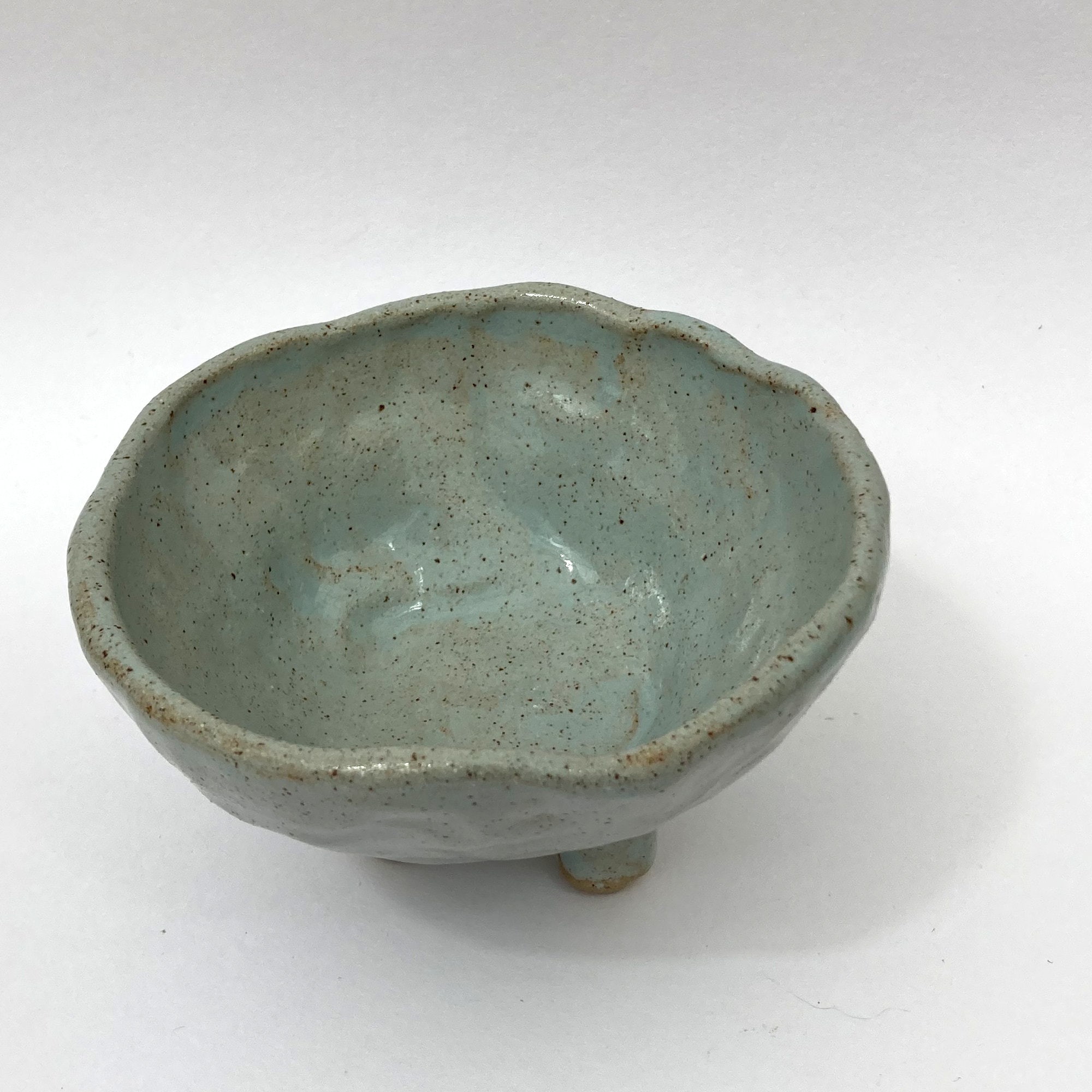 Duck Egg Blue Stoneware Ceramic Glazed Pottery Leggy Pinch Pot | Etsy