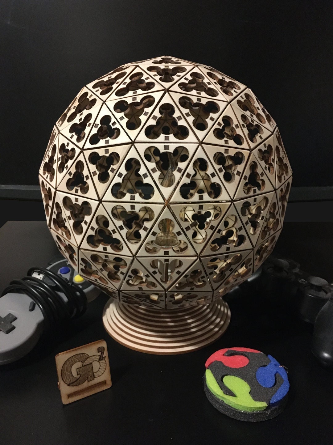 Geometric Wooden Lamp / Modern Light / Bedroom / Living Room / Children ...