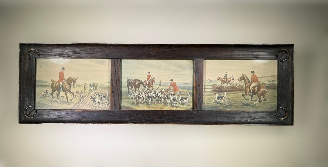 Antique Framed Hunt Scene Set of 3 Prints - Etsy