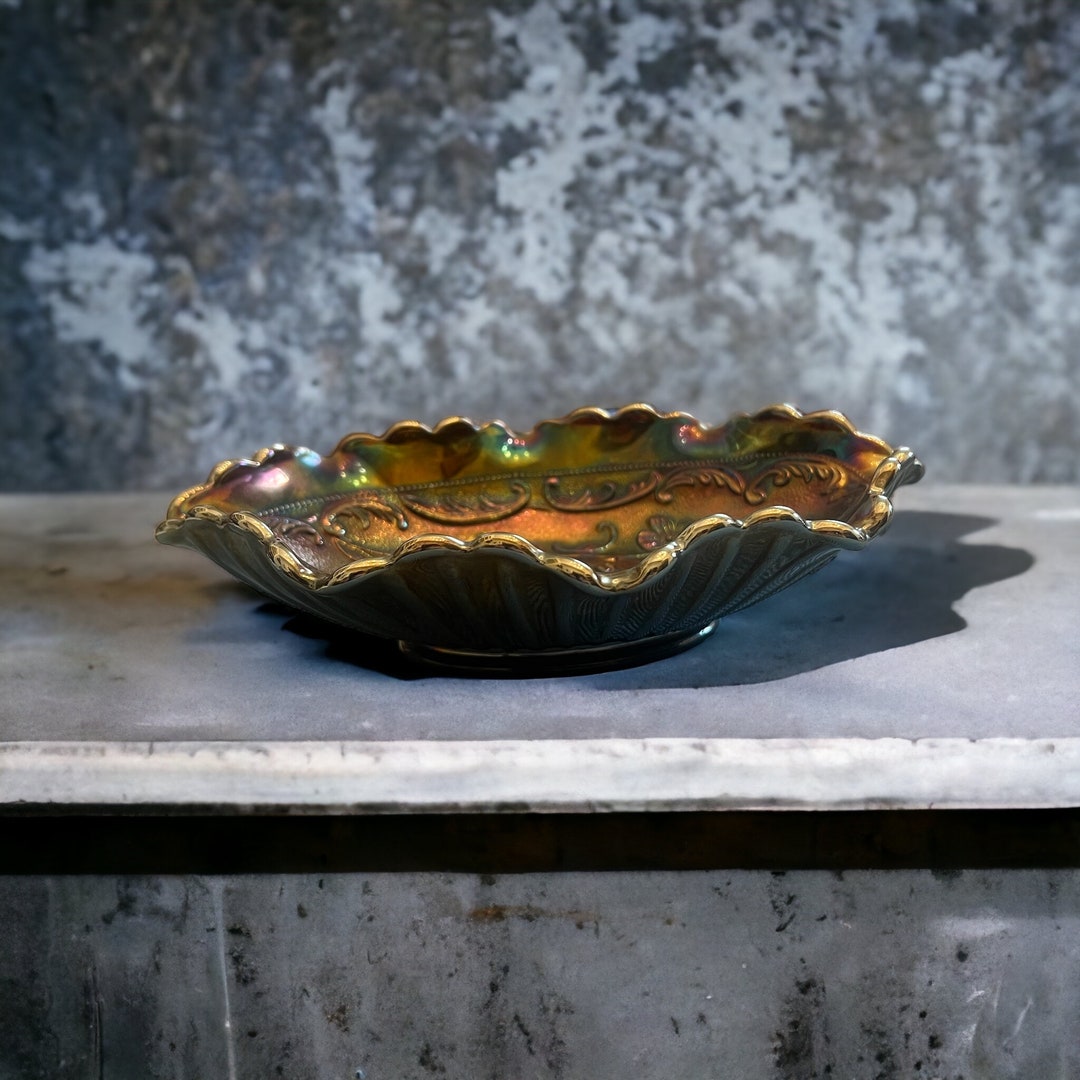 Carnival Glass Fenton Dish, Reproduction by Fenton - Etsy