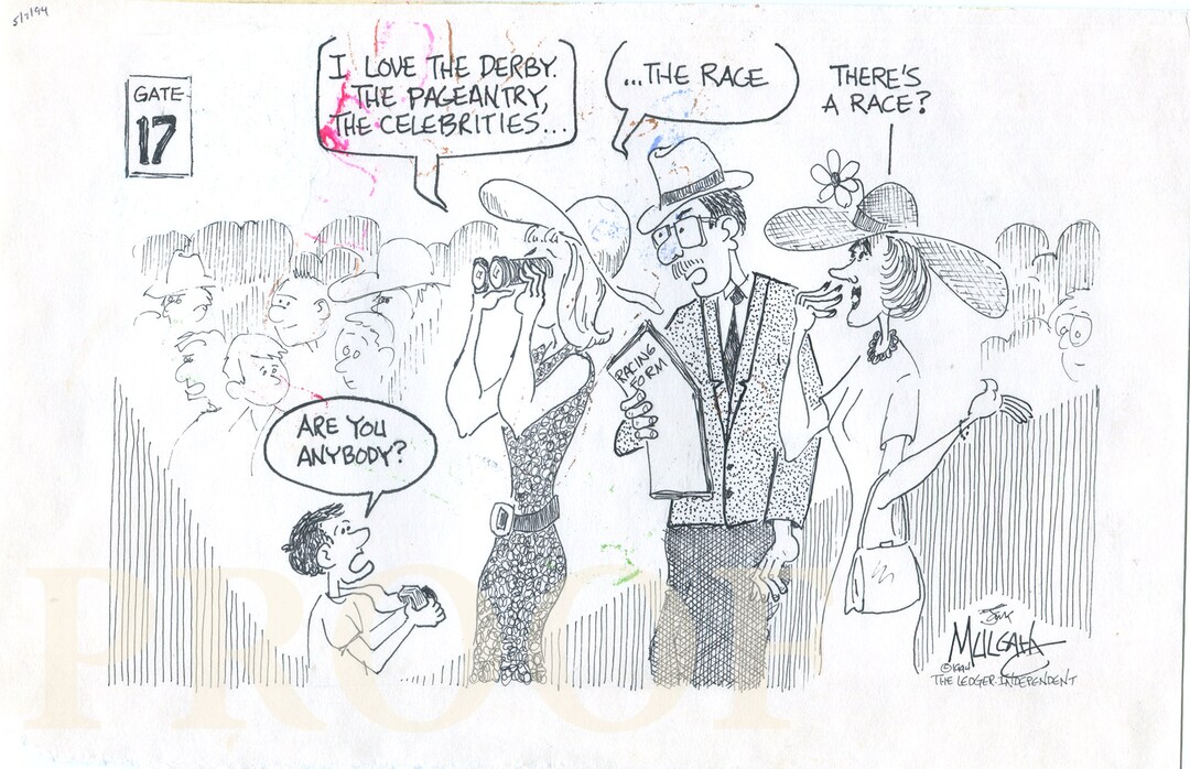 Originale Karikatur: Kentucky Derby Fun - Etsy.de