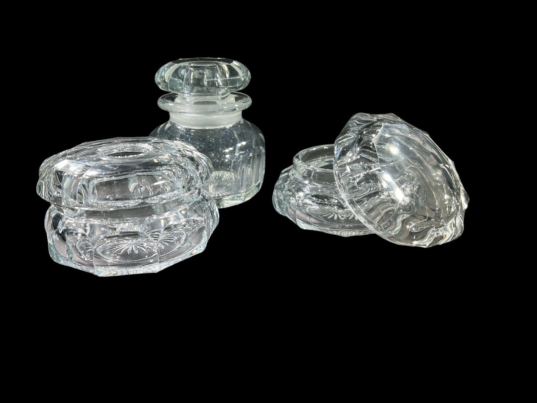 Heisey Flat Panel Dresser Jars (3) - Etsy