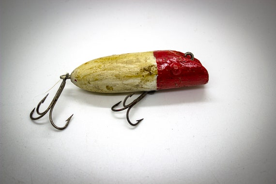 Vintage Wooden Red/white Topwater Plug - Etsy