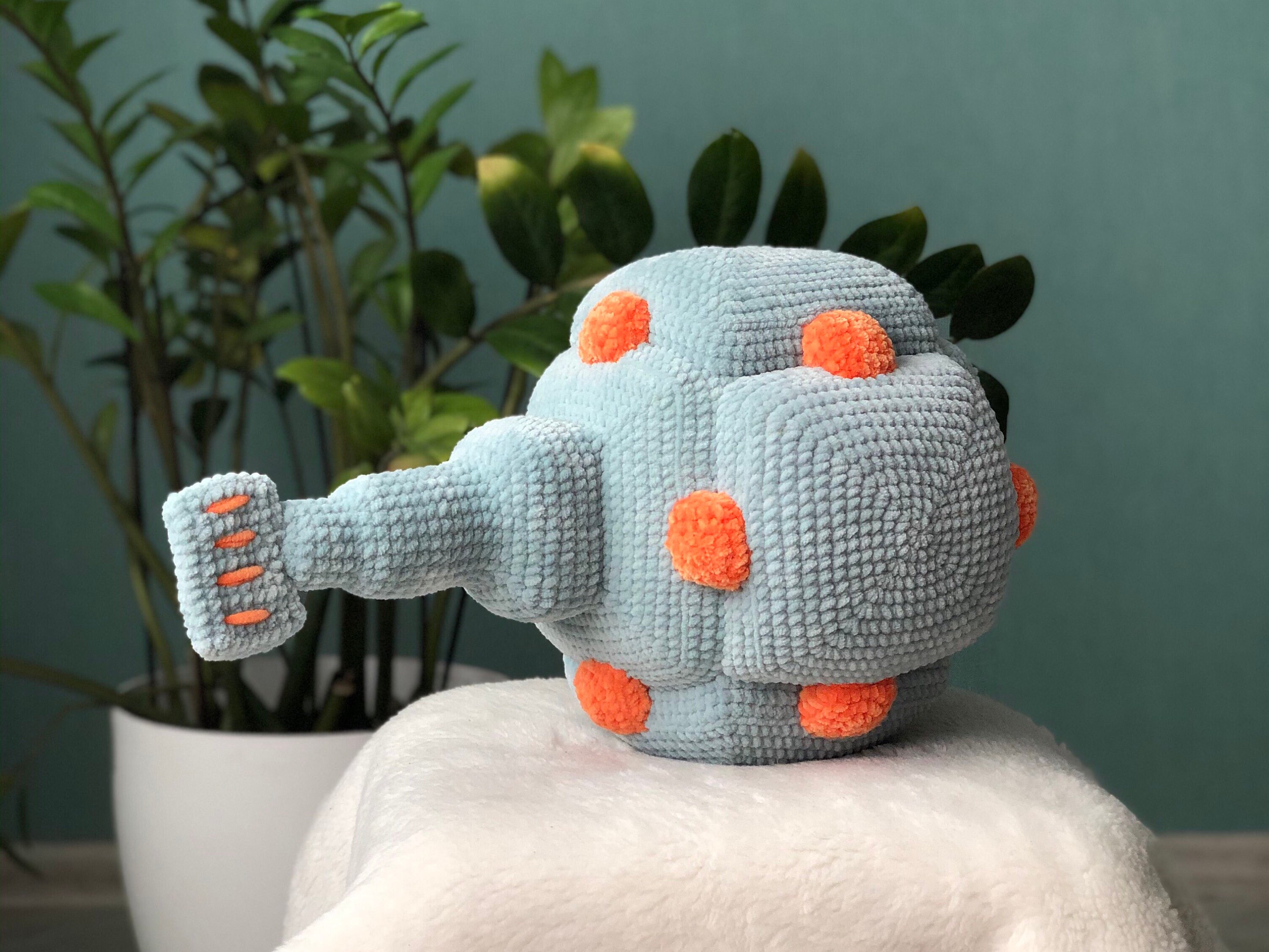Handmade Crochet Guardian Plush | Pixel Ocean Mob Amigurumi | Soft Toy ...