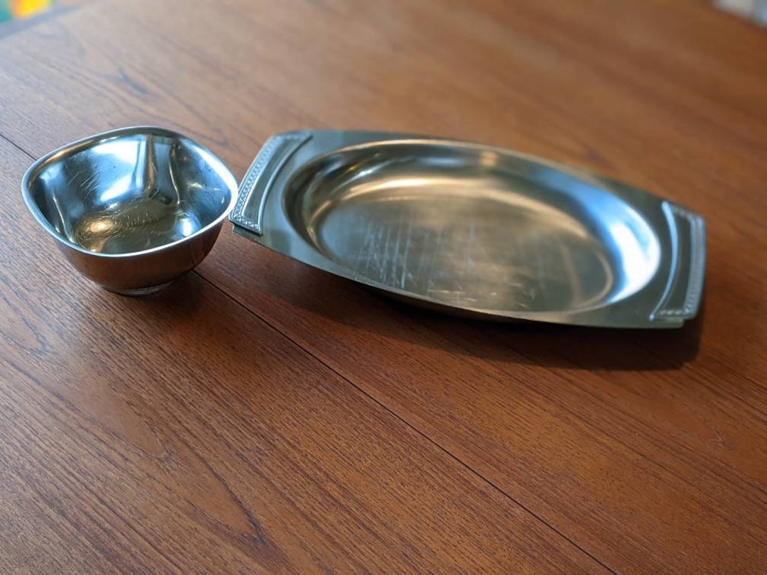 Gense 18/8 Stainless Matching Serving Tray and Bowl Made in - Etsy