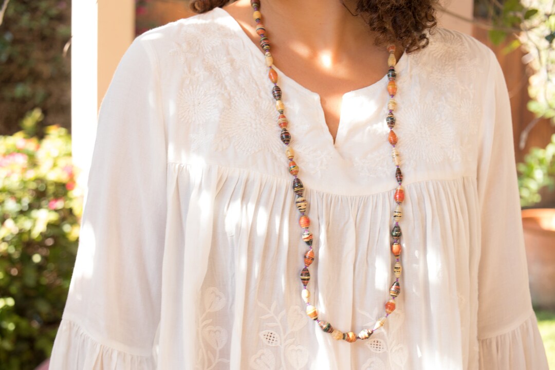 Paper Beads Necklace, Handmade Uganda, African, Eco - Friendly, Jewelry ...
