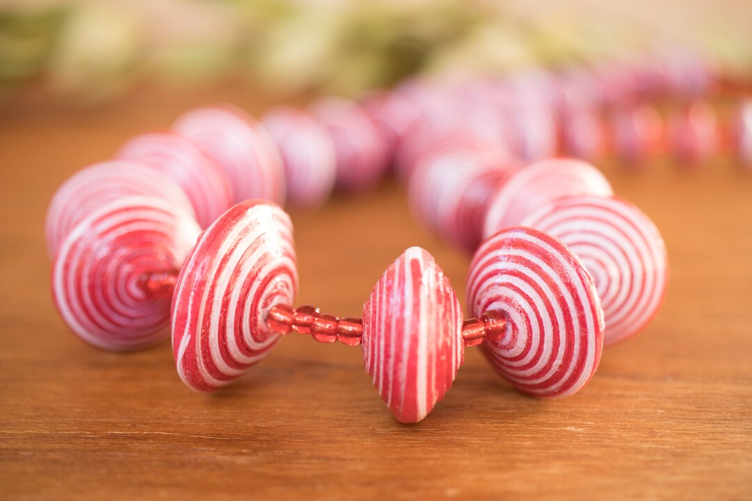 Red Paper Beads Necklace, Handmade Uganda, African, Eco - Friendly ...