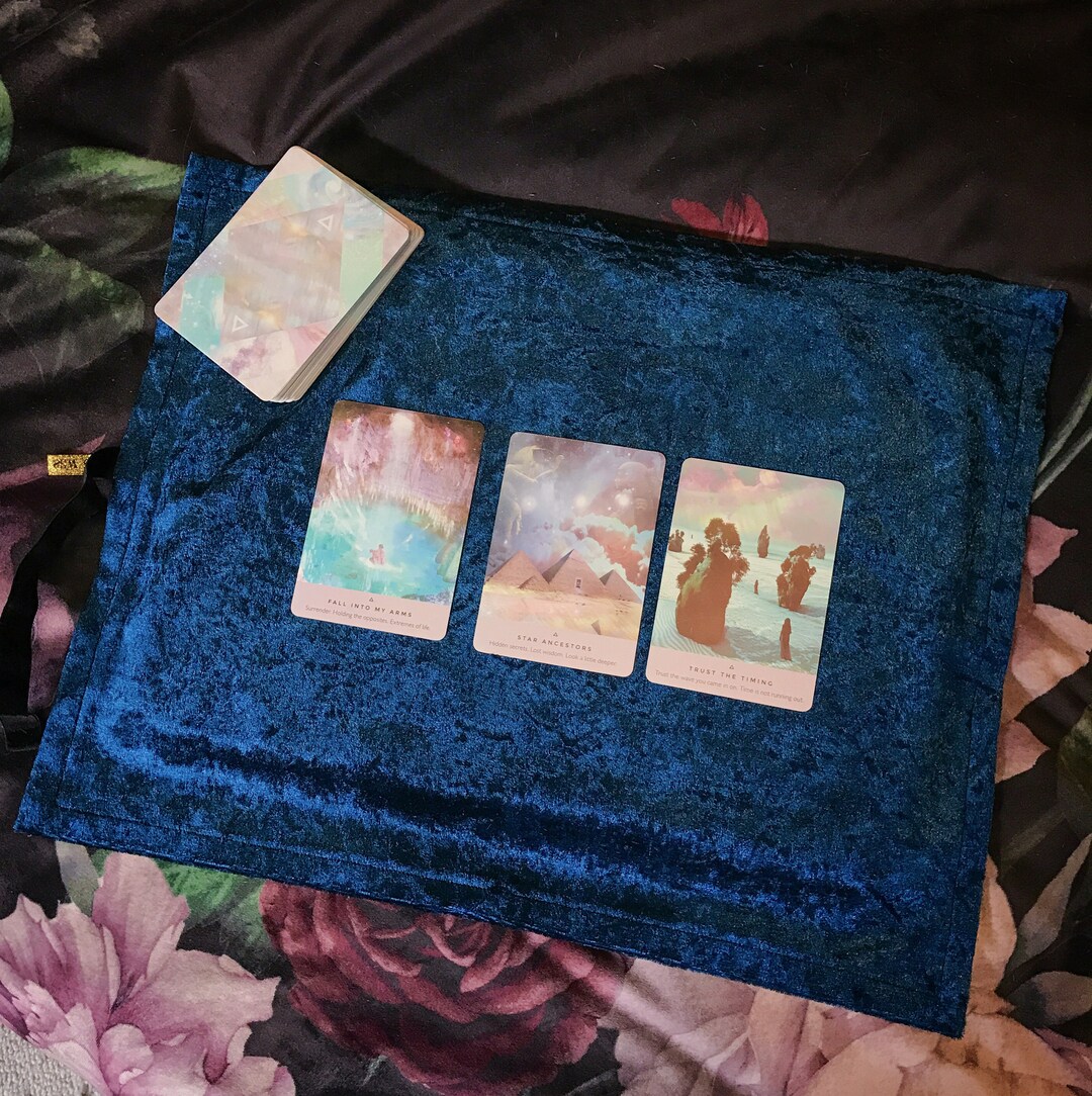 Tarot Mat Colour ATLANTIC, Blue Altar Cloth, Book Wrap, Tarot Card ...