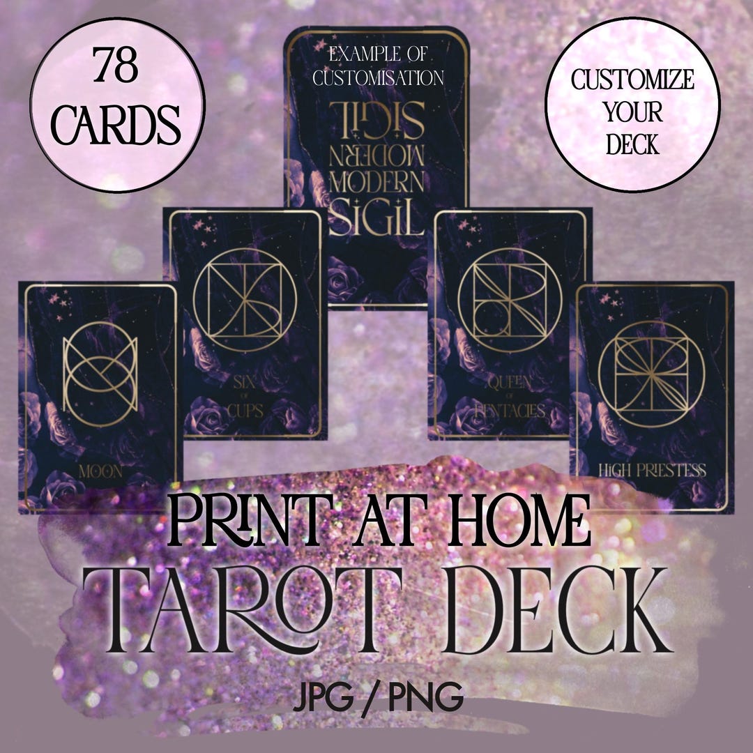CUSTOM Tarot Deck Print at Home Your Own Deck for Personal Use Tarot ...