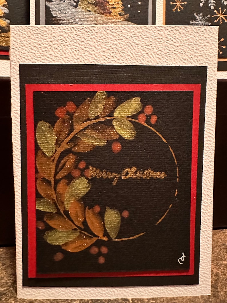 Elegant Christmas Cards Set of 5 - Etsy