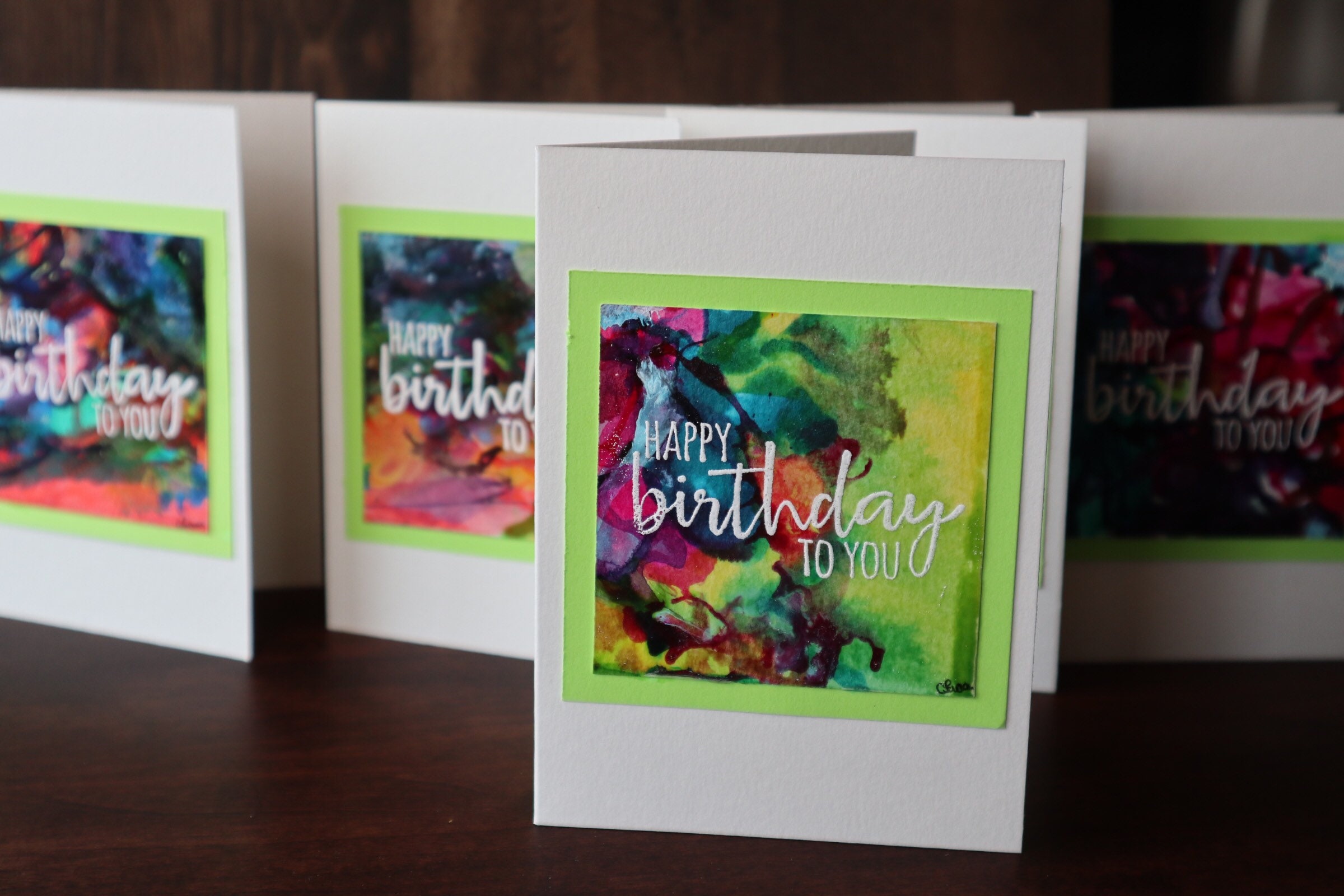Happy Birthday - Funtie-dye- Greeting Cards Set of 5 - Etsy